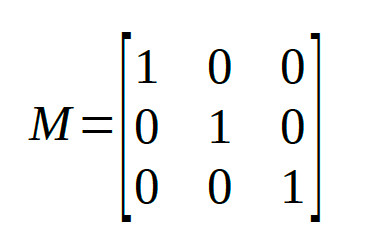 The identity matrix has 1s on the diagonal and zeros everywhere else. For three conditions: